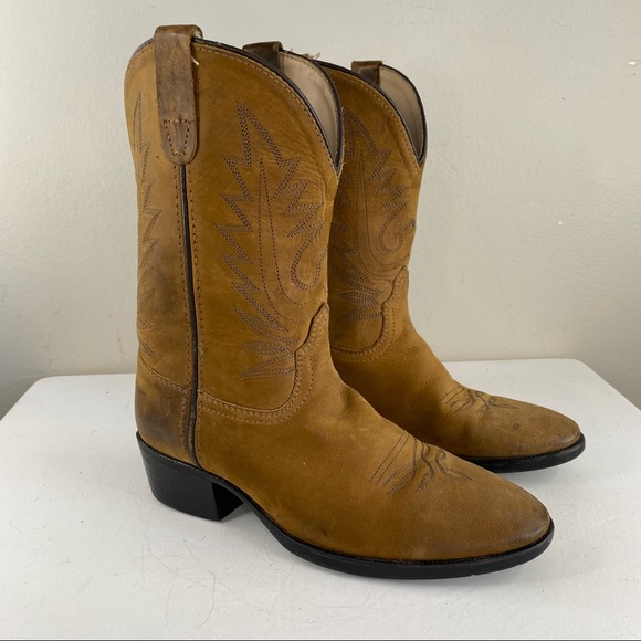 Shoes | Pocono Western Brown Leather Round Toe Western Roper Boots ...